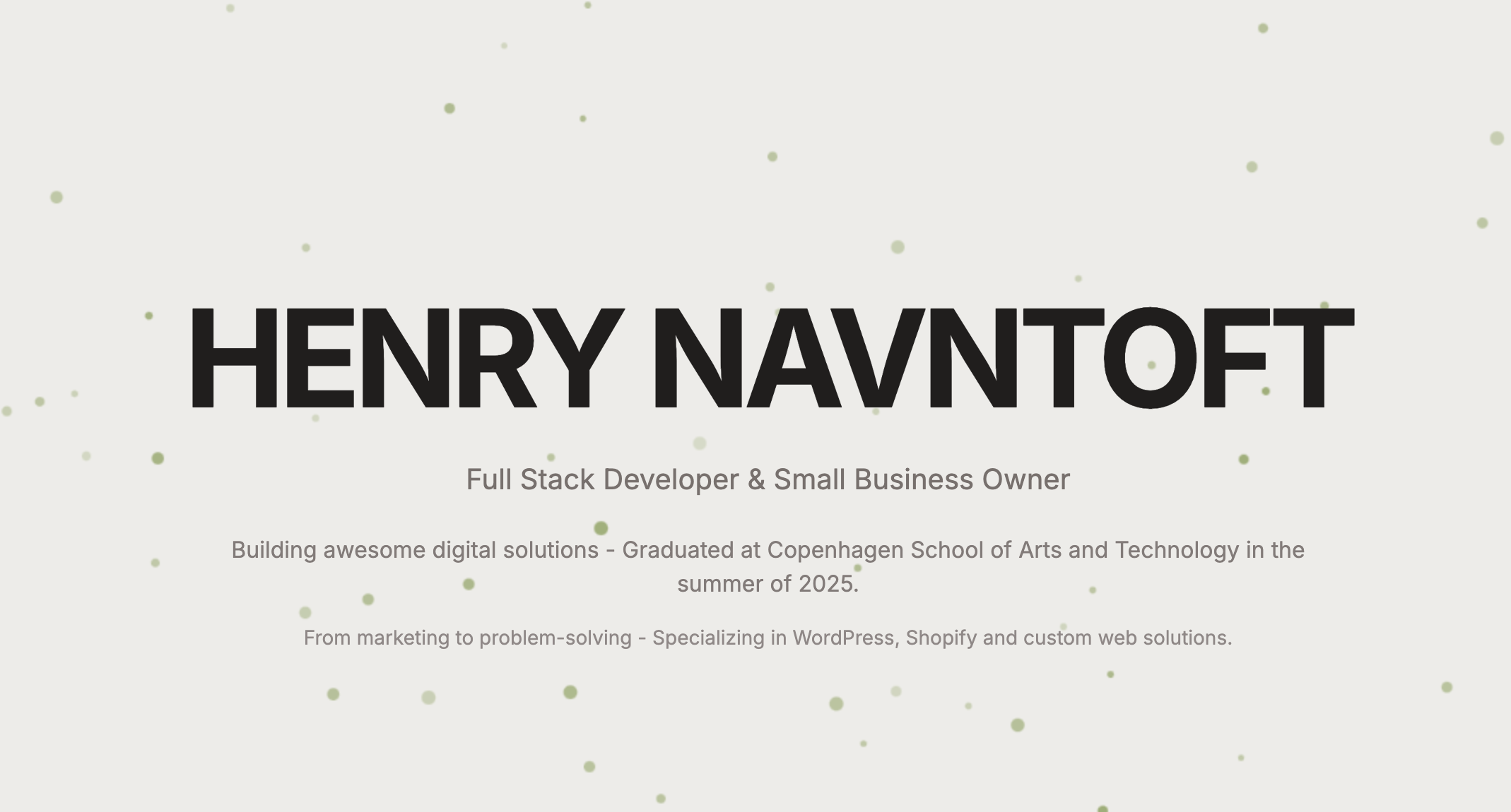 Henry Navntoft | Full Stack Developer & Small Business Owner - Copenhagen, Denmark
